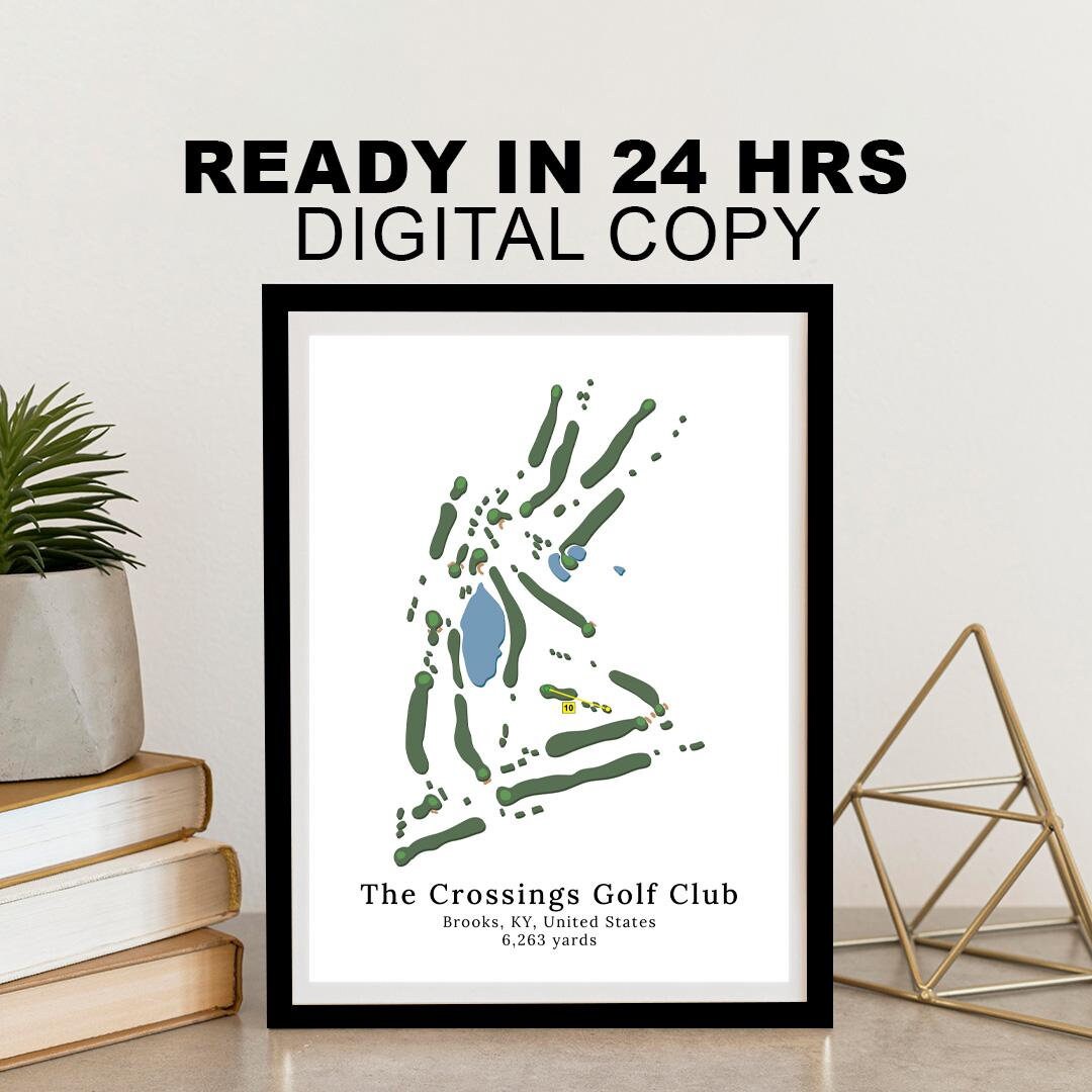 The Crossings Golf Club Map Course Printable, Custom Golf Course Map ...