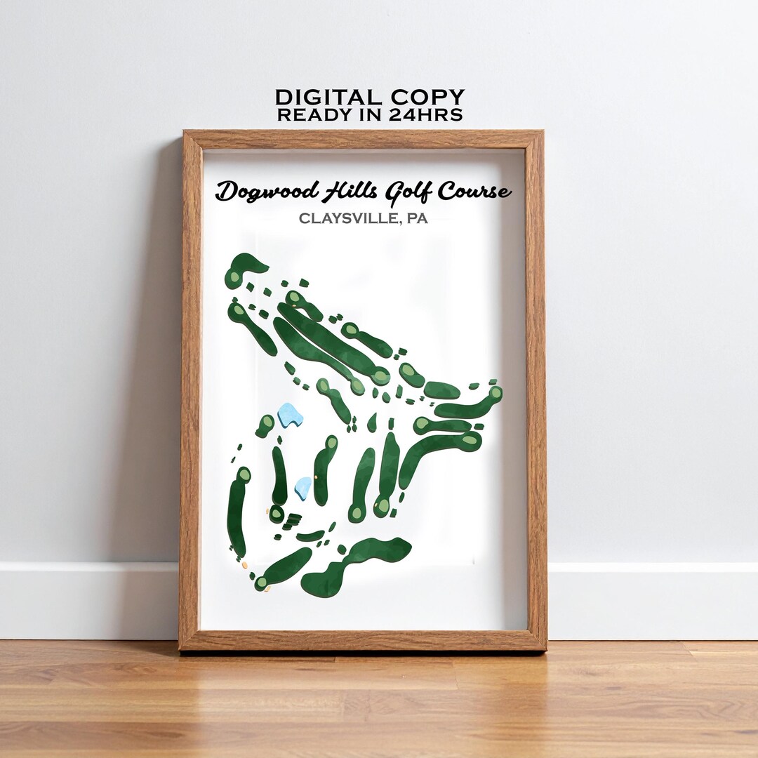 Any Custom Watercolor Golf Course Prints, Golf Course Map Illustration ...