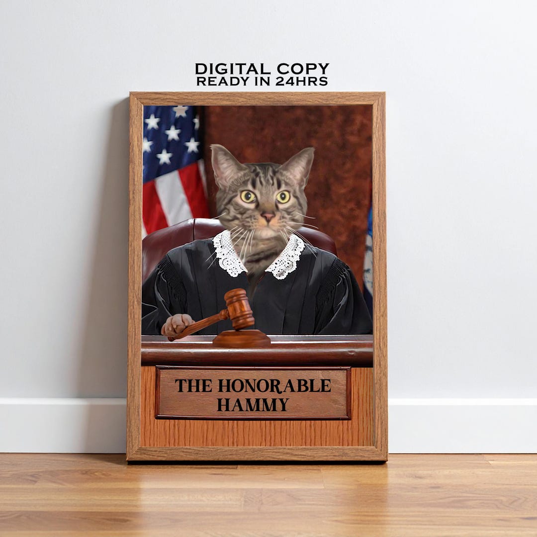 Custom Judge Pet Portrait, Justice Dog Portrait, Judge Gift, Lawyer ...