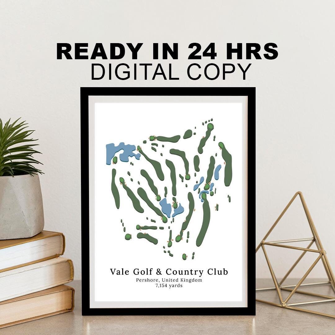 Vale Golf & Country Club Custom Map Print, Any Golf Course Map in UK ...
