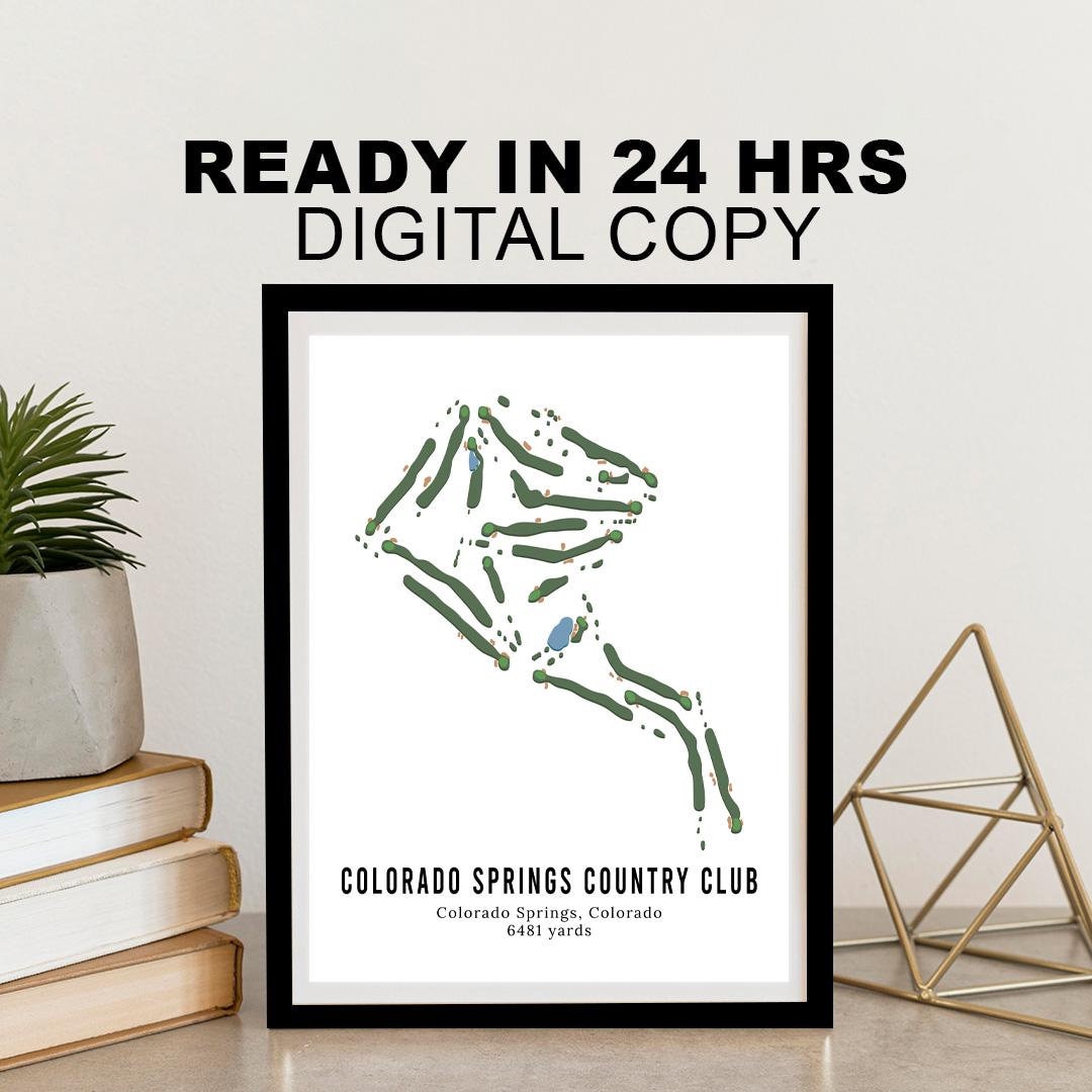 Colorado Springs Country Club Printable Golf Course Map, Custom Golf ...