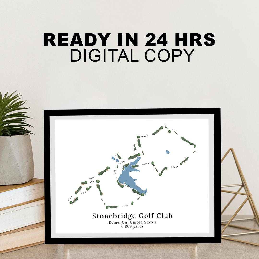 Stonebridge Golf Club Map, Custom Print of Golf Course, Custom Golf ...