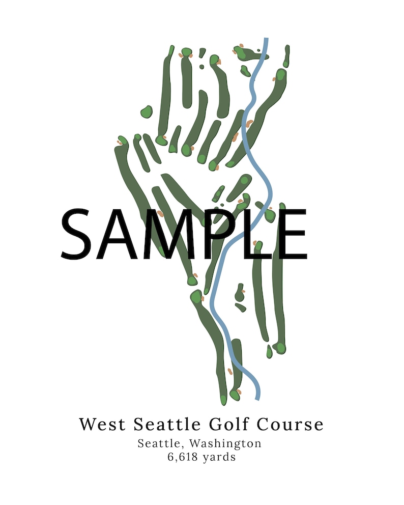Any Golf Course Map, Custom Print of Golf Course, Custom Golf Course ...
