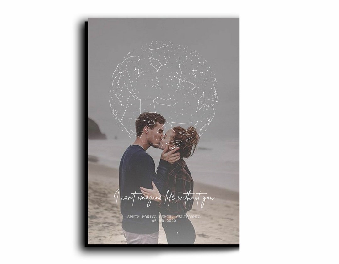 Digital Custom Star Map by Date, Night Sky Print, Couple Star Map ...