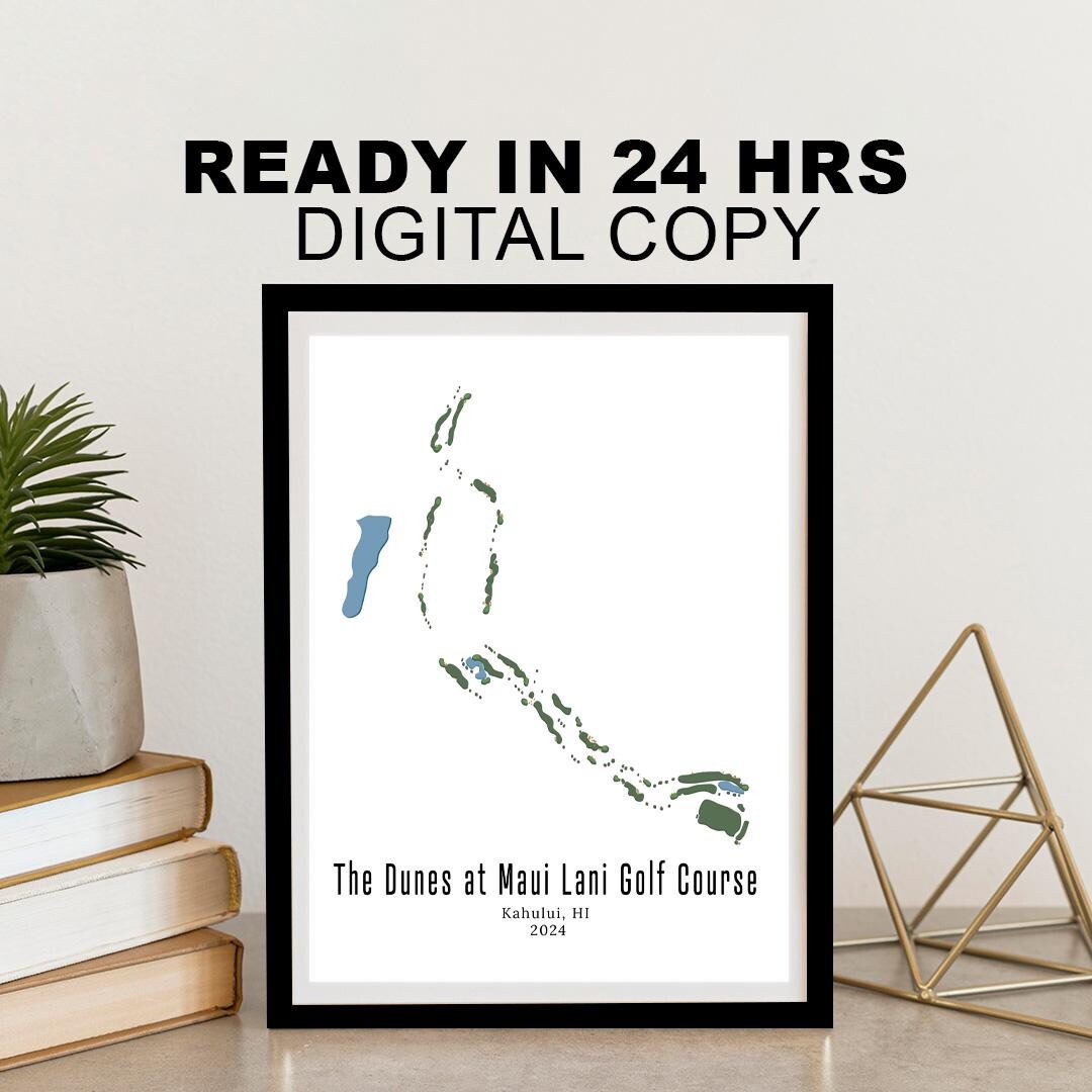 The Dunes at Maui Lani Golf Course Custom Map Print, Any Golf Course ...