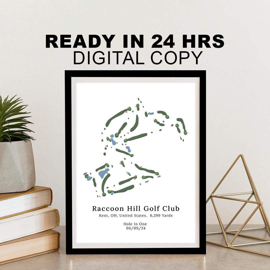 Raccoon Hill Golf Club Course Map Printable, Custom Golf Course Map ...