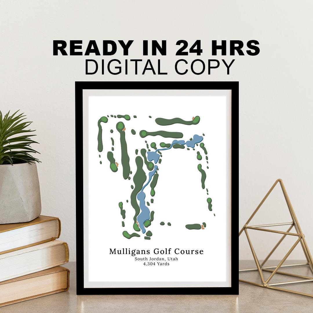 Mulligans Golf Course Map Printable, Custom Golf Course Map Prints, Any ...
