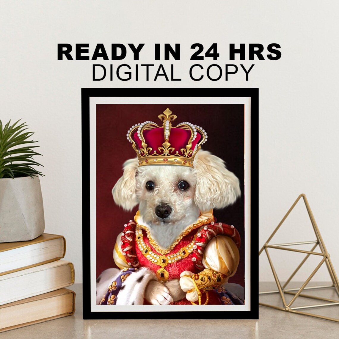 Custom Royal Pet Portrait, Personalized Dog Art in Regal Costume, Pet ...