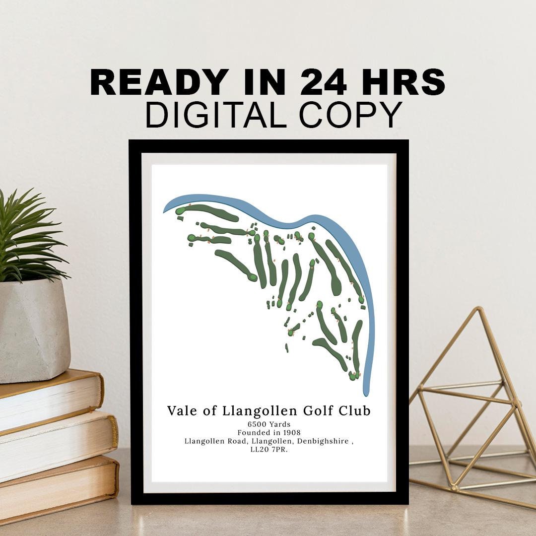 Vale of Llangollen Golf Club Map Printable, Custom Golf Course Map ...