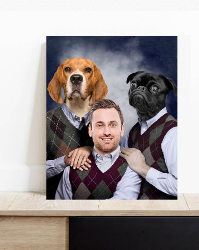 Custom Stepbrother Poster, Step Brother Portrait, Pet and Human Poster ...