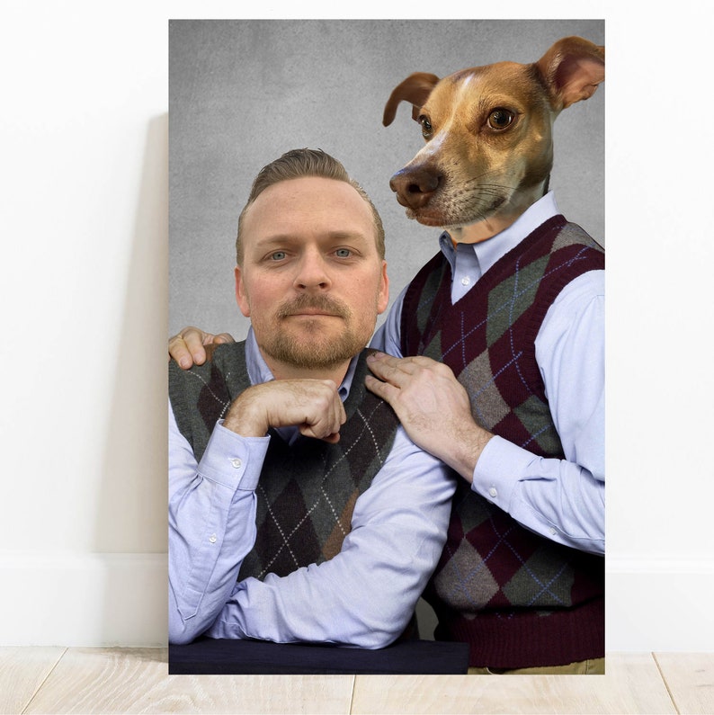 Step Brothers Pet Portrait Funny Dog Portrait Pet Memorial Gift Pet ...