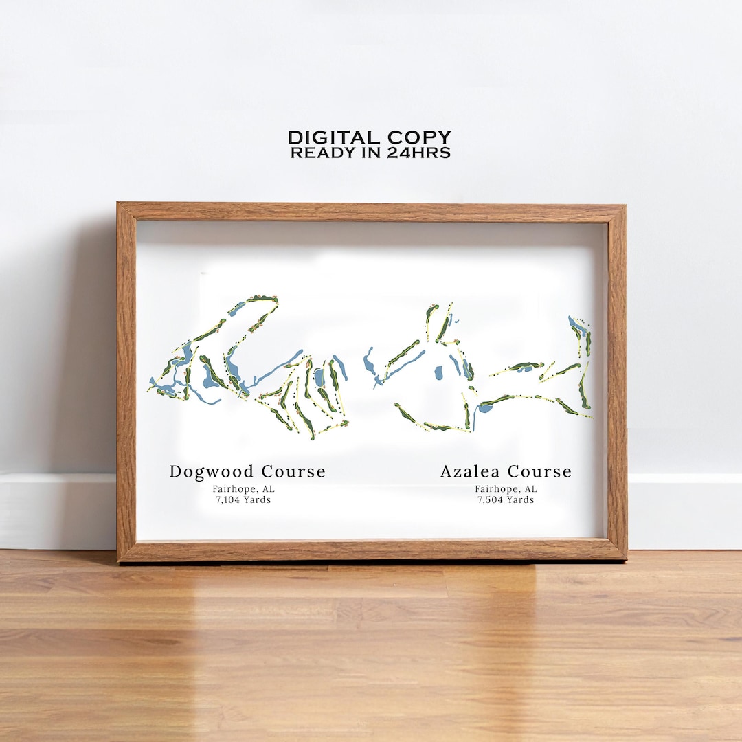 Any Two Custom Golf Course Maps in One Print, Side by Side Golf Course Prints, Golf Map Poster ...