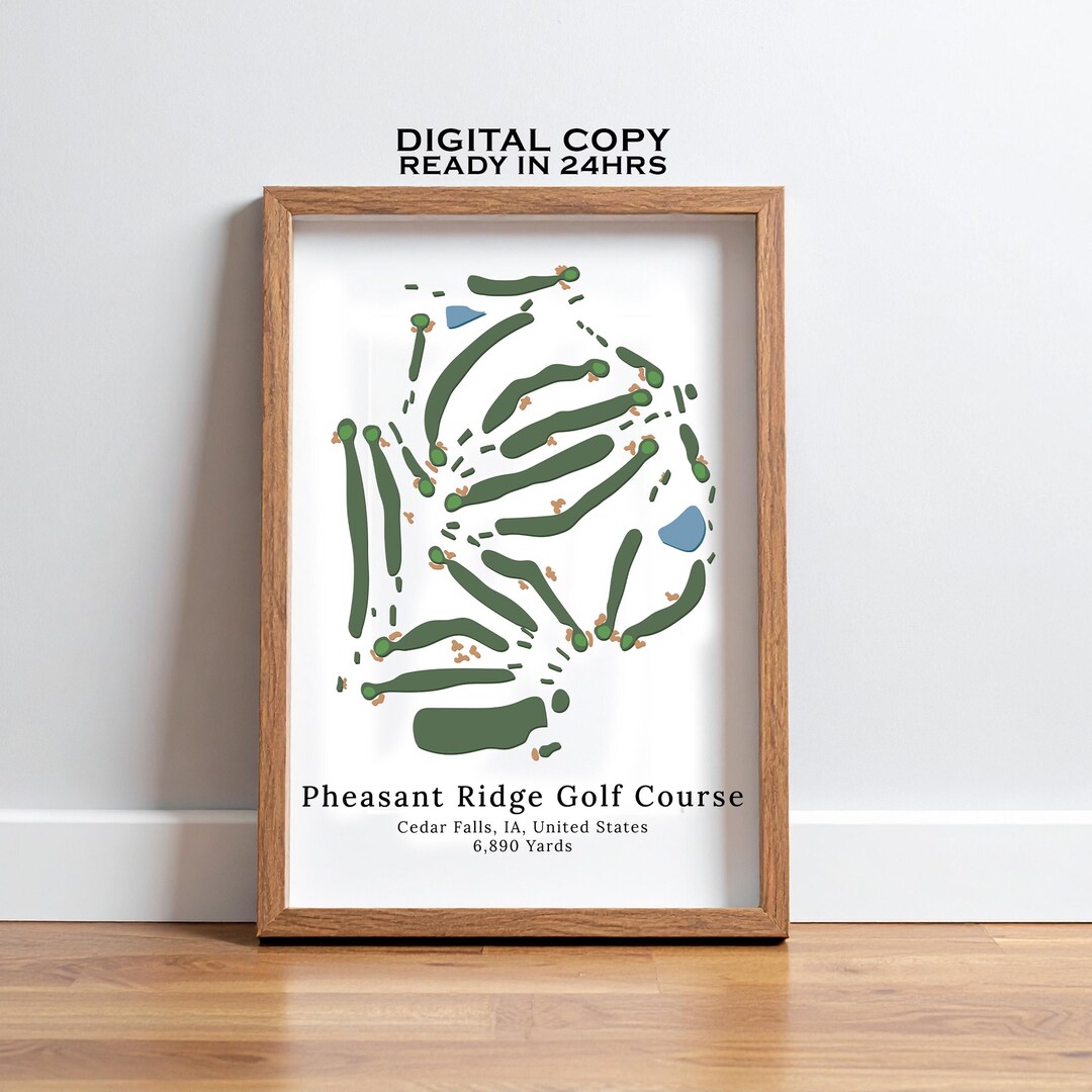 Pheasant Ridge Golf Course Custom Map Print, Any Golf Course Map in ...