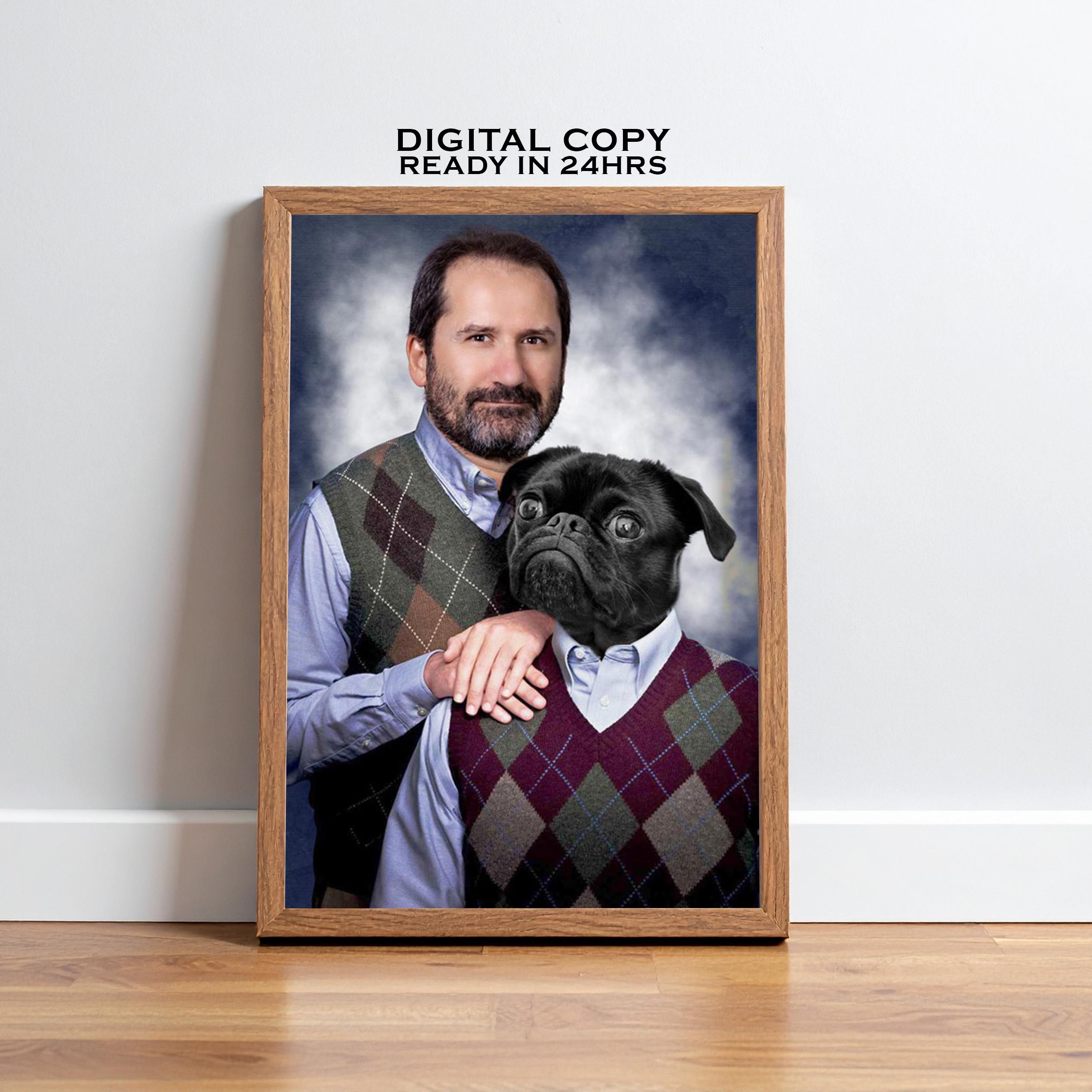 Custom Stepbrother Poster, Step Brother Portrait, Pet and Human Poster ...