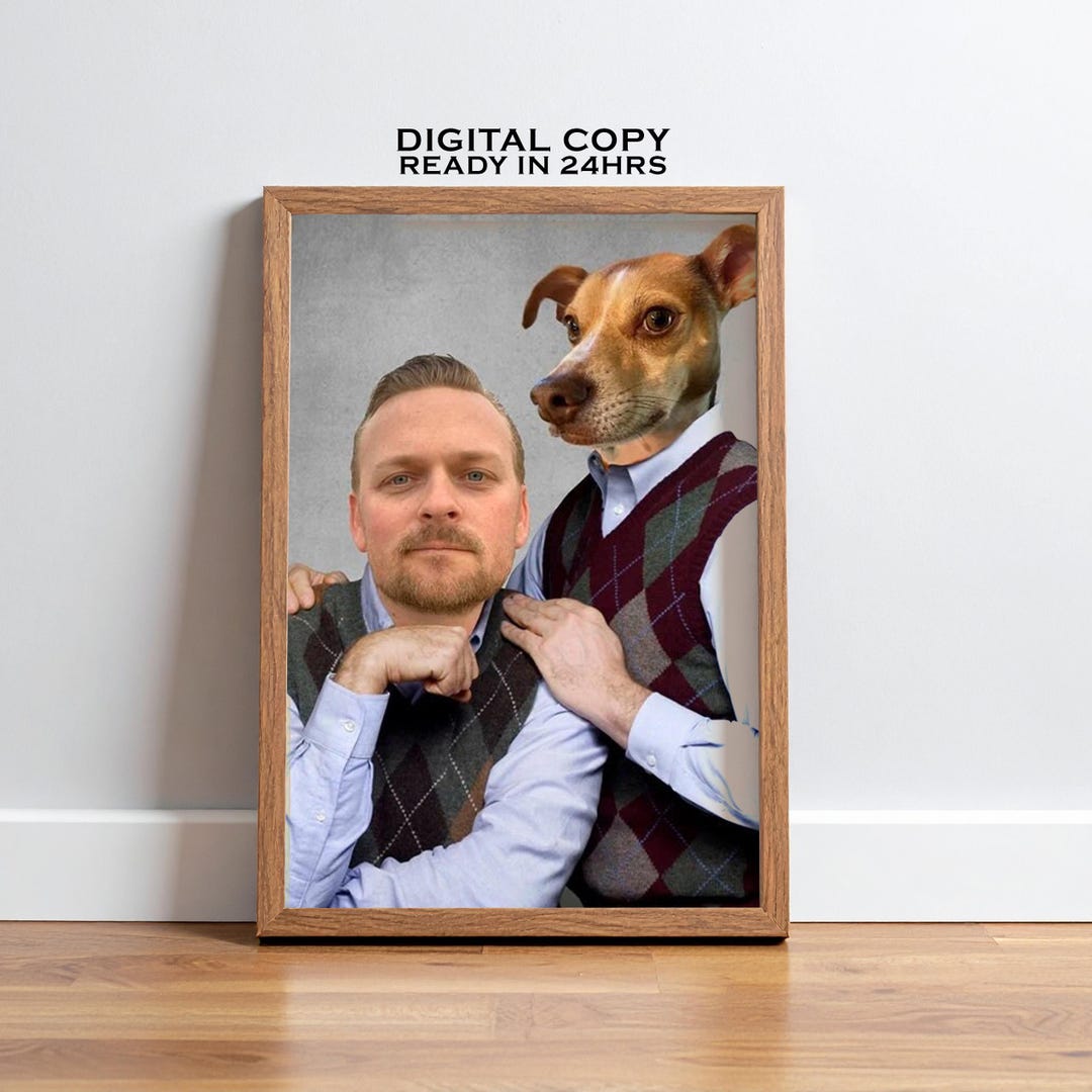 Step Brothers Pet Portraits, Human and Pet Custom Portrait, Vintage ...