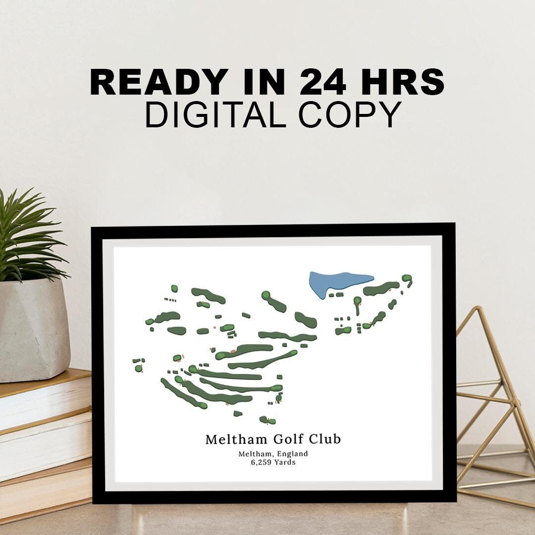 Meltham Golf Club Map Poster, Any Golf Course Print in England ...