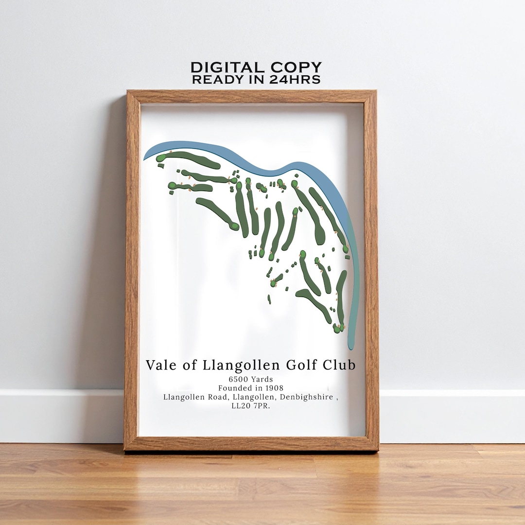 Vale of Llangollen Golf Club Map Printable, Custom Golf Course Map ...