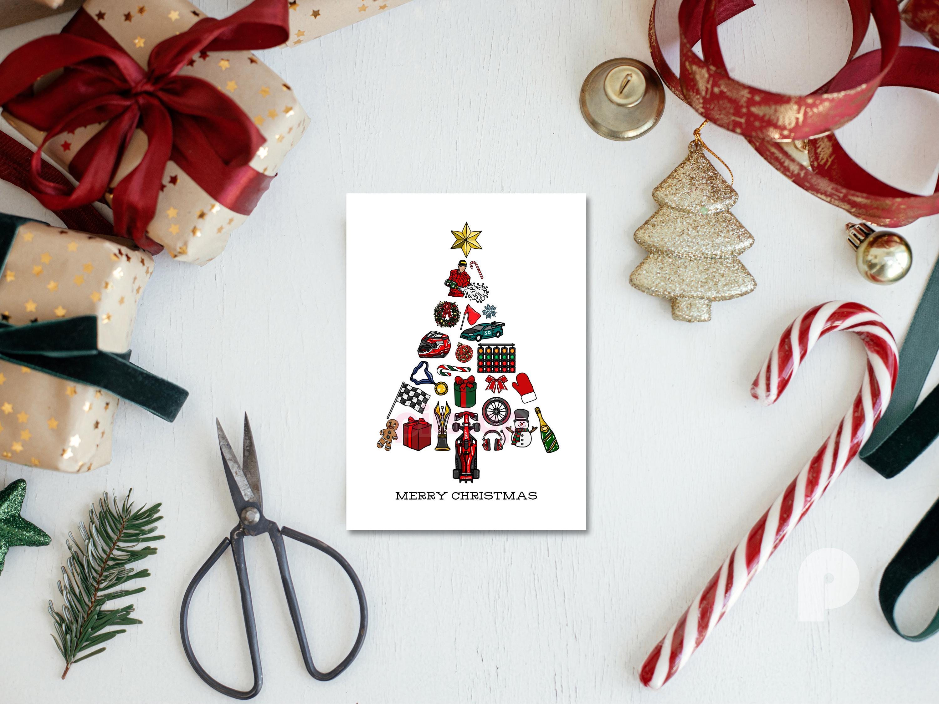 F1 Christmas Card, Formula 1 Christmas Holiday Card, F1 Themed ...