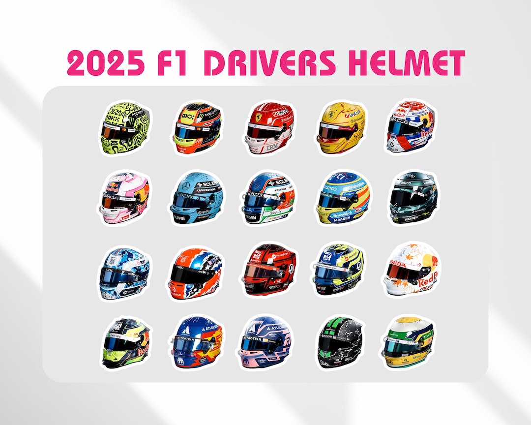 2025 F1 Drivers Helmet Stickers | Formula One Driver Helmets | 2025 ...