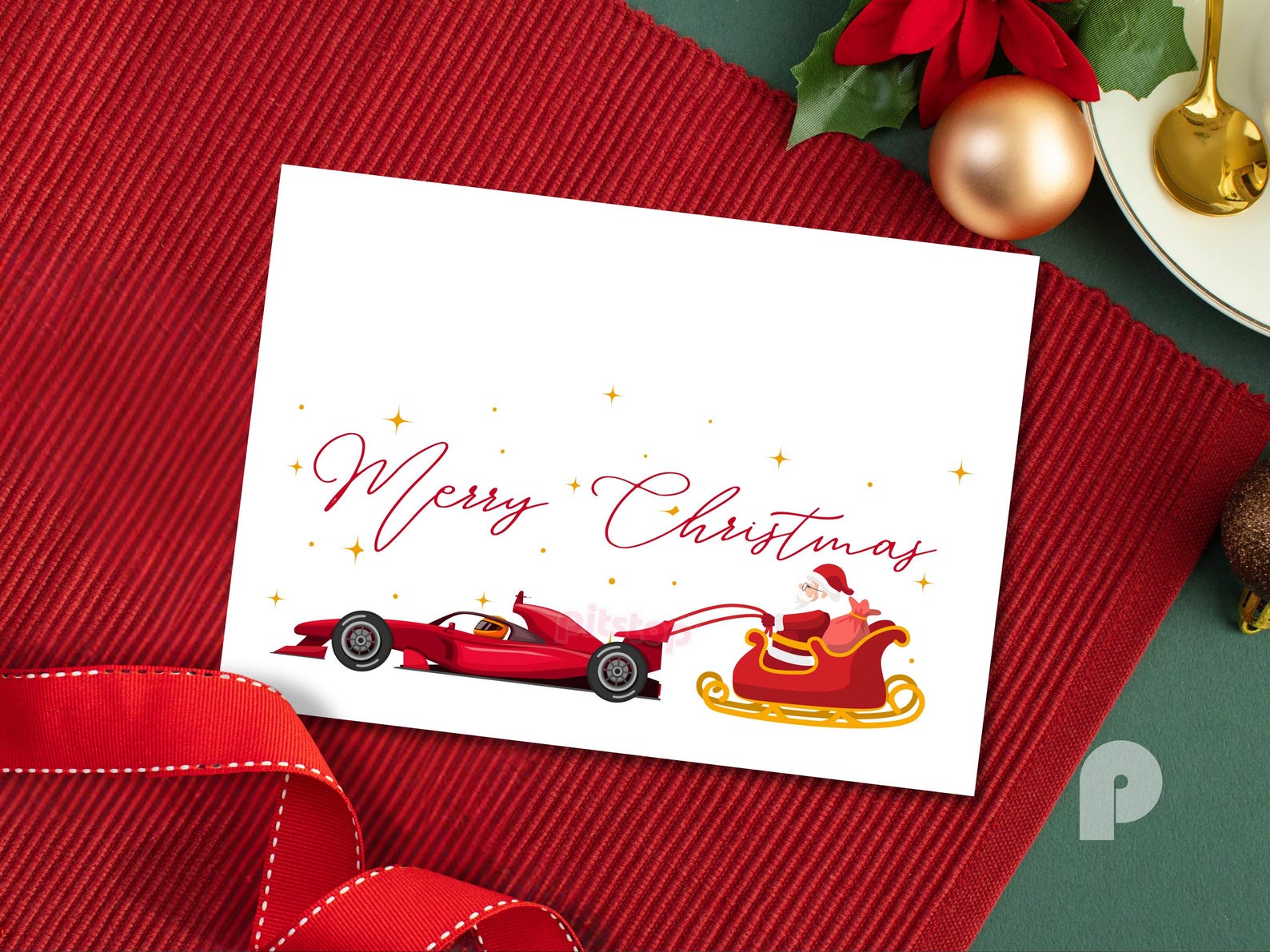 F1 Christmas Card V2, Formula 1 Christmas Holiday Card, F1 Themed ...