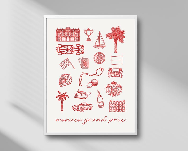 Monaco Grand Prix F1 Poster, Circuit De Monaco Formula 1 Poster Wall ...