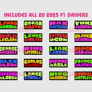 2025 F1 Drivers Name Stickers Jeepney Signage Inspired | Formula 1 ...