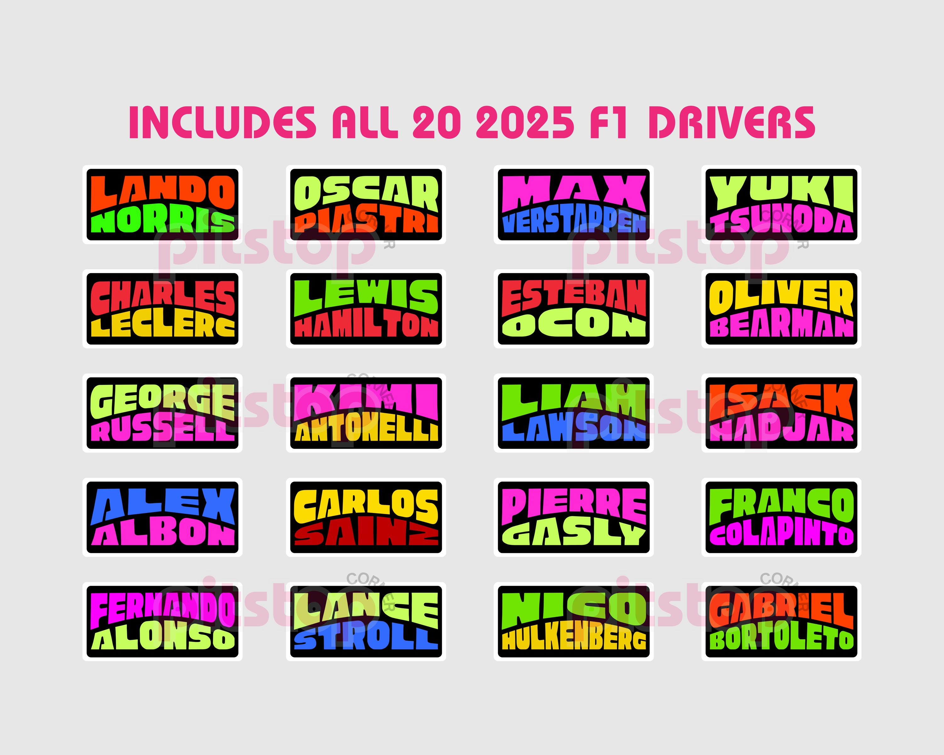 2025 F1 Drivers Name Stickers Jeepney Signage Inspired | Formula 1 ...