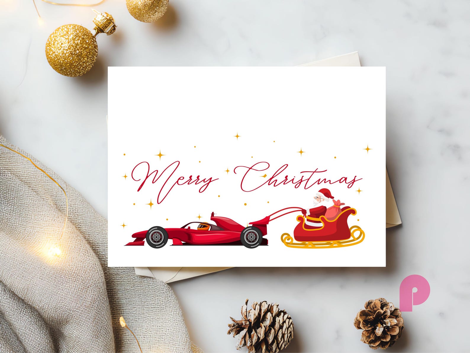 F1 Christmas Card V2, Formula 1 Christmas Holiday Card, F1 Themed ...