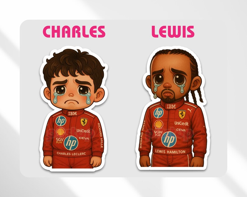 F1 Inspired Chibi Stickers | 2025 Formula 1 Stickers | Charles Leclerc ...