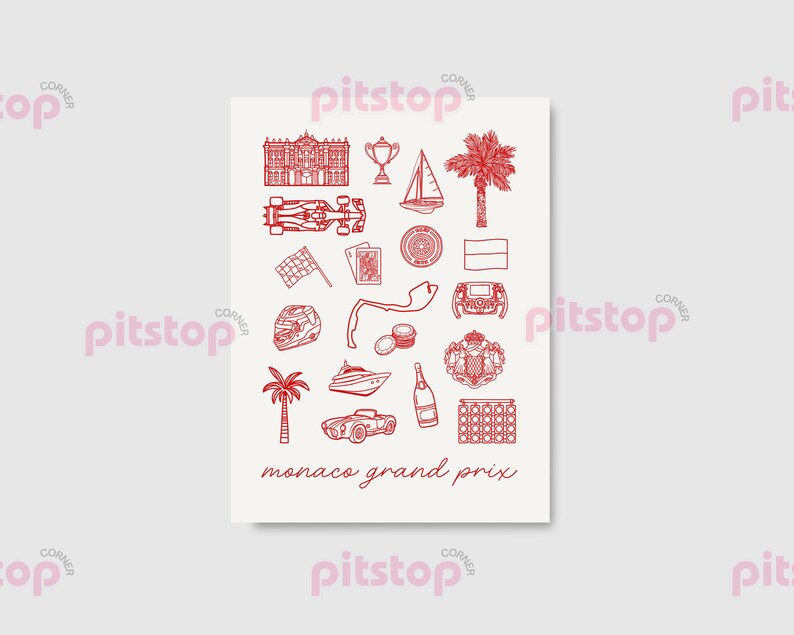 Monaco Grand Prix F1 Poster, Circuit De Monaco Formula 1 Poster Wall ...