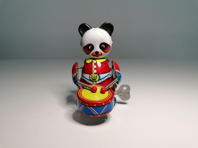 Vintage Tin Toy Bear Panda Drummer MS 566 | 1970s China | Clockwork ...