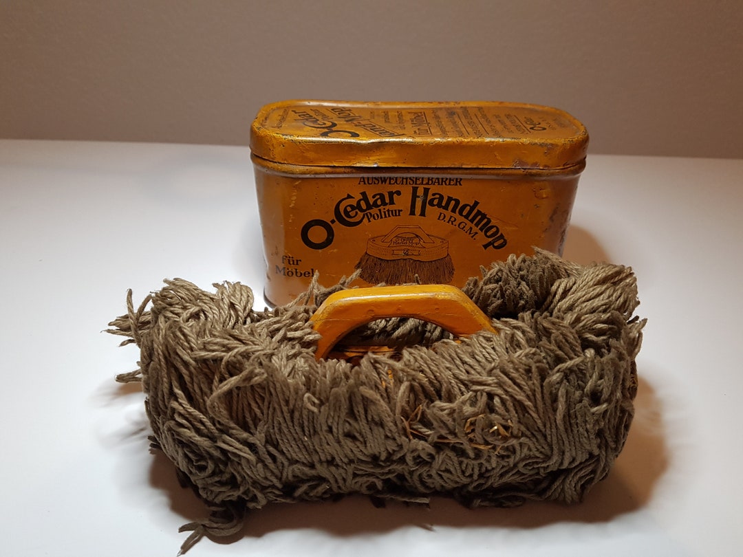 Vintage Tin Can O-cedar Hand Mop Polish Berlin With Mop 1920 Rarity ...