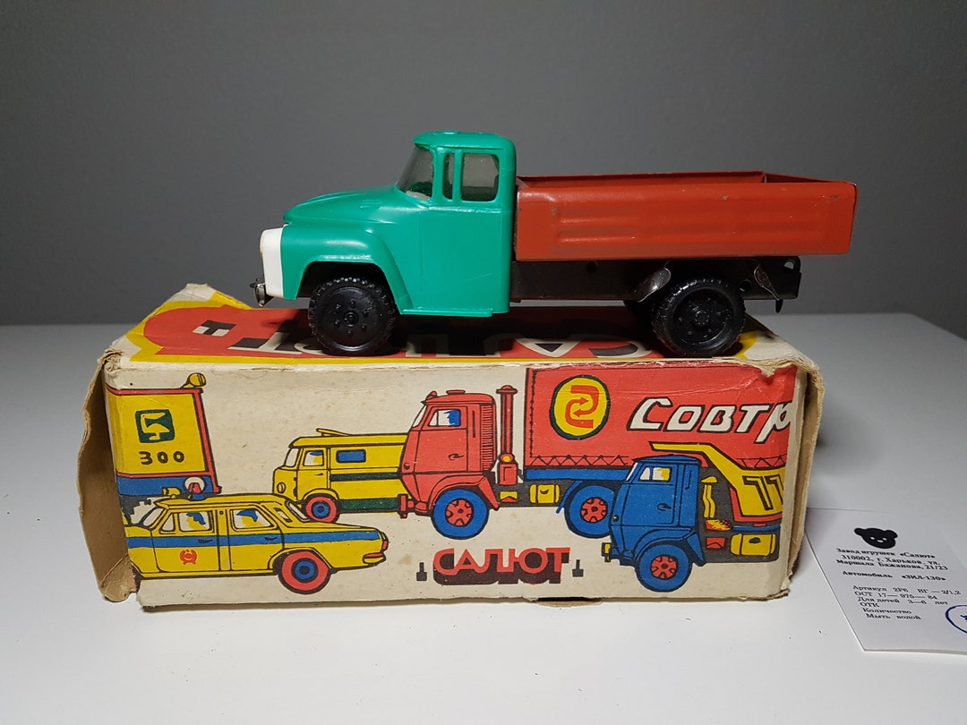 Vintage USSR Truck ZIL 130 Plastic Car 80s Old Tin Car New Lorry Truck ...
