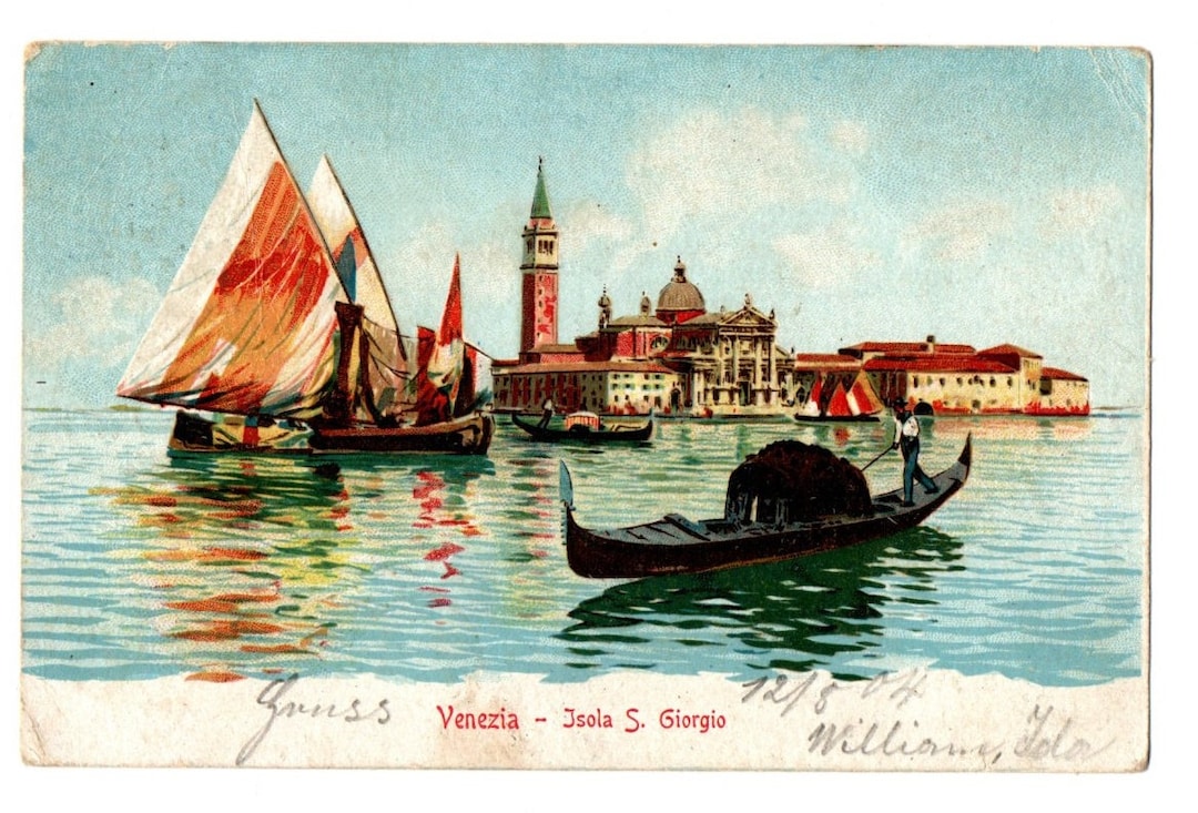 Old Postcard From 1904 Venice Italy With Stamp Postcard Unique Rare ...