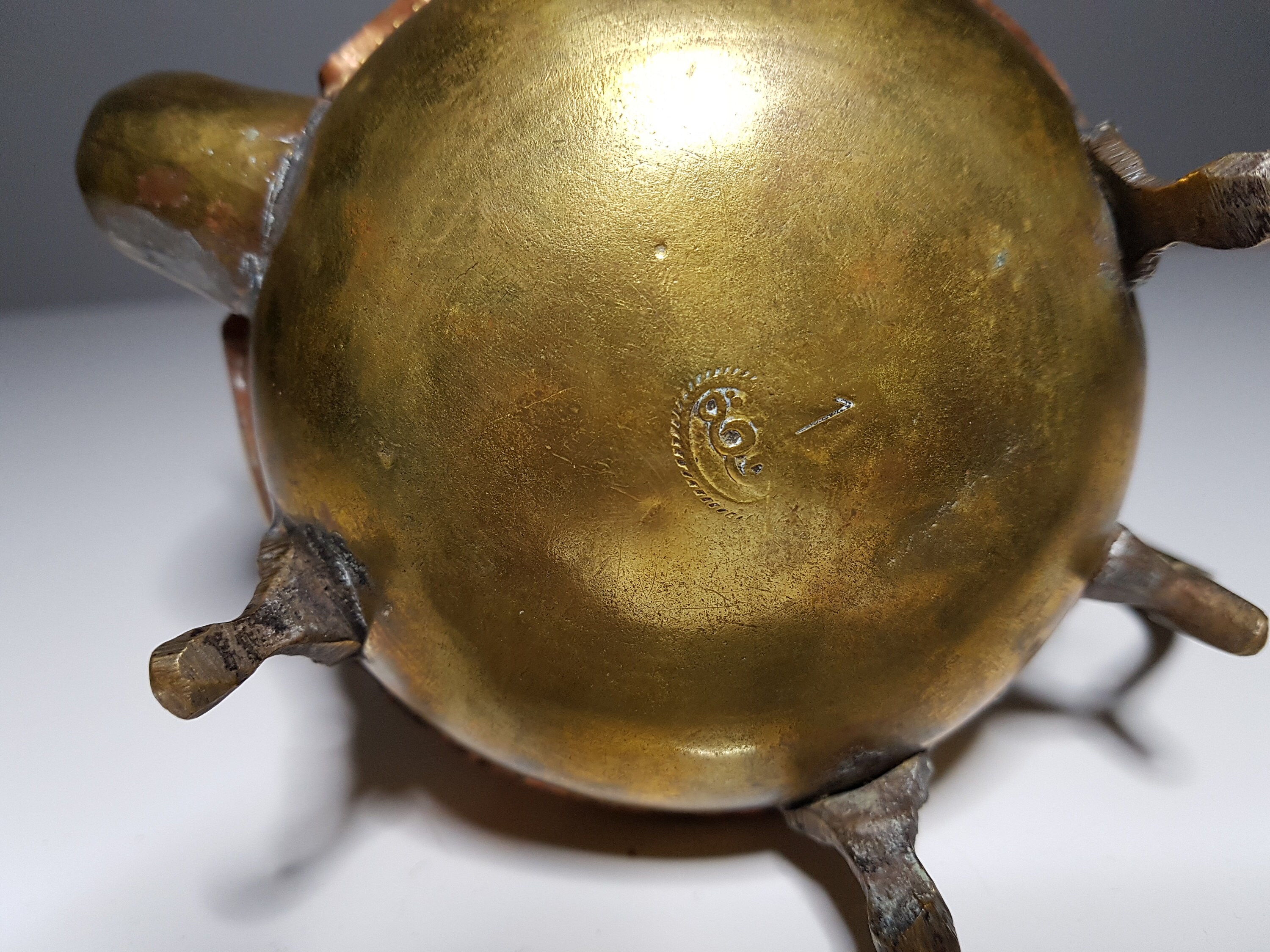 Old Antique Coffee Pot With Stamp Ca. 1890 Teapot Brass Oriental Jug ...