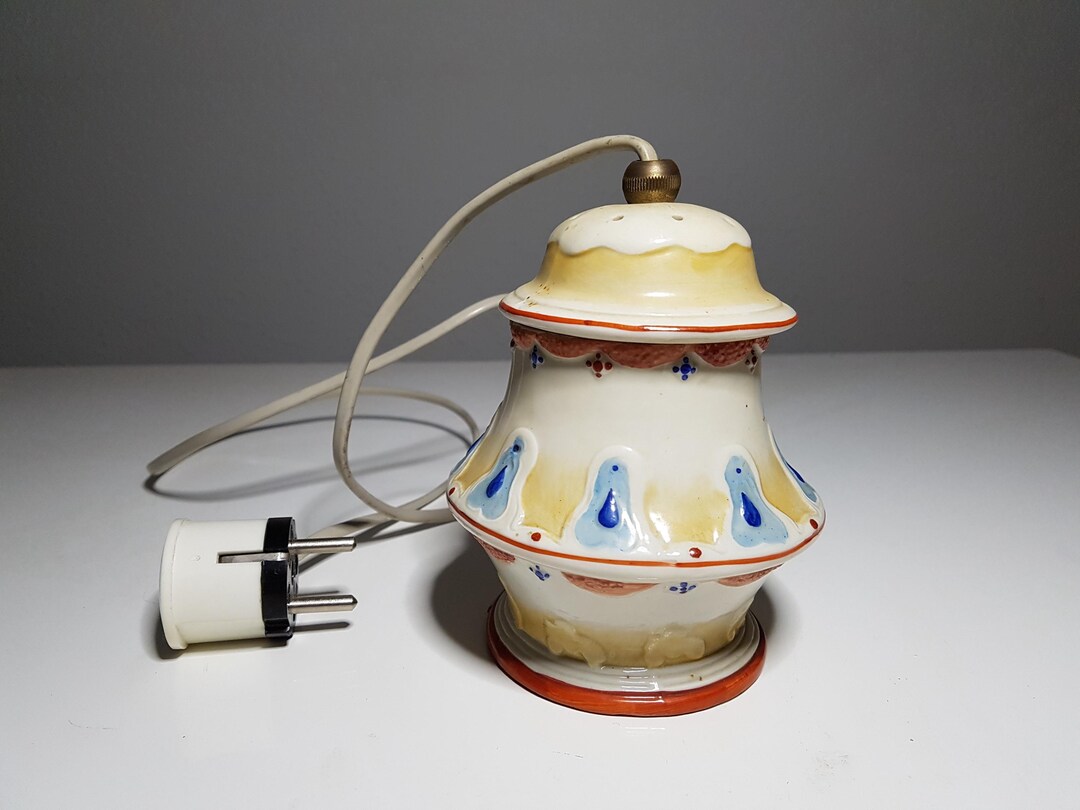 Vintage DDR Porcelain Table Lamp Smoke Eater 50s Old Light Lamp Germany ...