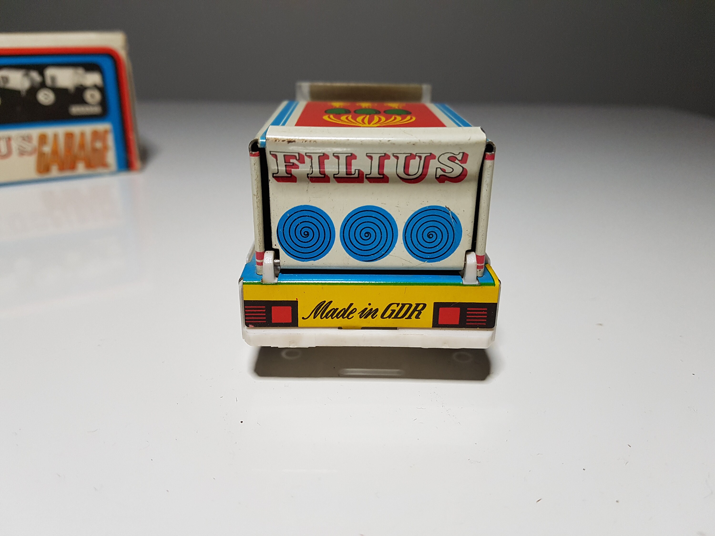 Vintage GDR Tin Car Truck Filius Garage Fruit Vegetables New With Box Toy Veb MSB Brandenburg ...