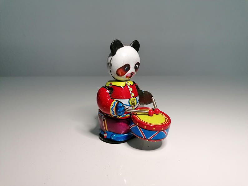 Vintage Tin Toy Bear Panda Drummer MS 566 | 1970s China | Clockwork ...