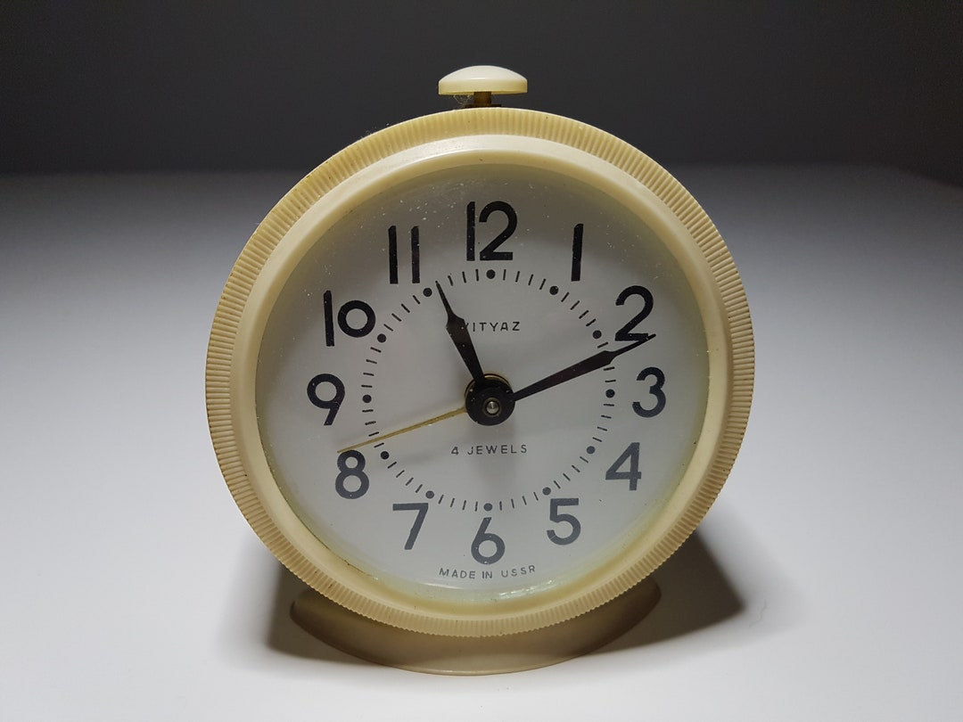 Vintage USSR Alarm Clock Vityaz 4 Jewels 60s Soviet Table Clock USSR ...