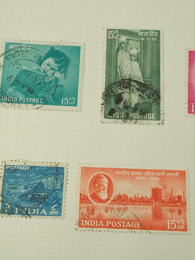 Hinged Collection of India Stamps - Etsy