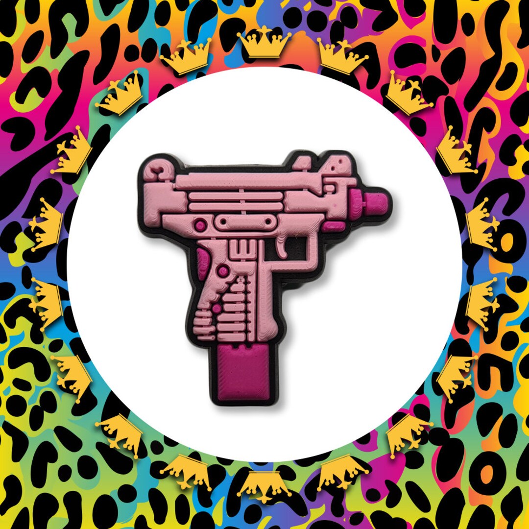 SUPER CUTE Pink Uzi Machine Gun GANGGANG Croc Charm 3D Funny - Etsy