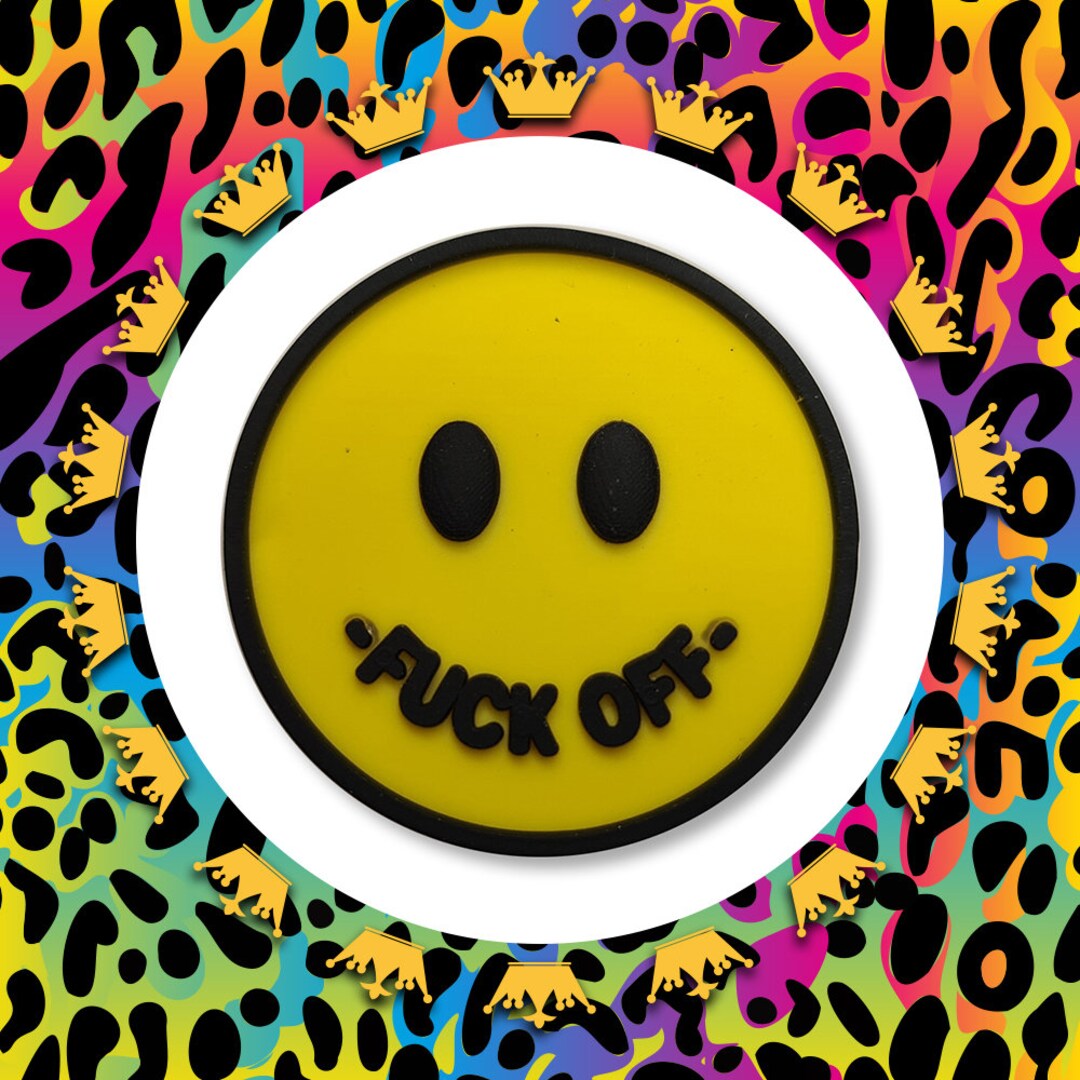 Super Cute Very Rude Smiling Face Smiley Charm to Fit Crocs/clogs Funny ...