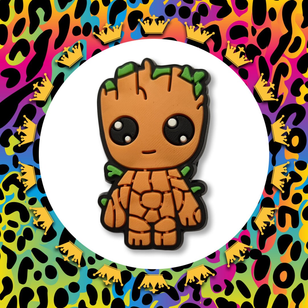 Super Cute Mini Baby Groot Croc Charm Decoration Cute Action - Etsy