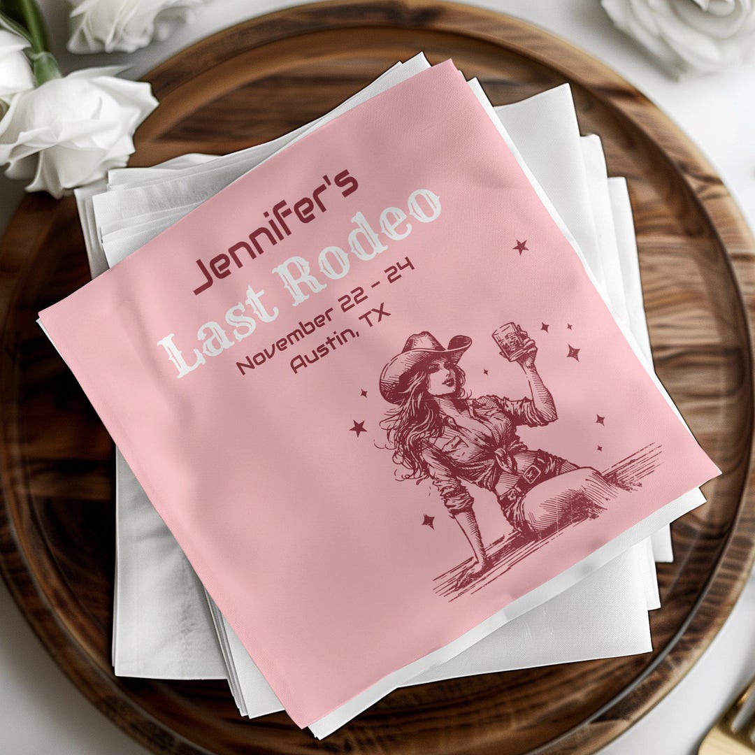 Country Western Party Personalized Napkins Bachelorette Party Ranch ...