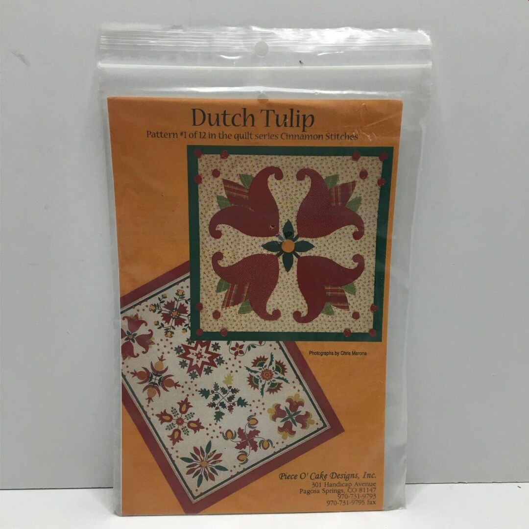 Piece O Cake Designs Dutch Tulip Quilt Sewing Pattern 1of12 Cinnamon ...