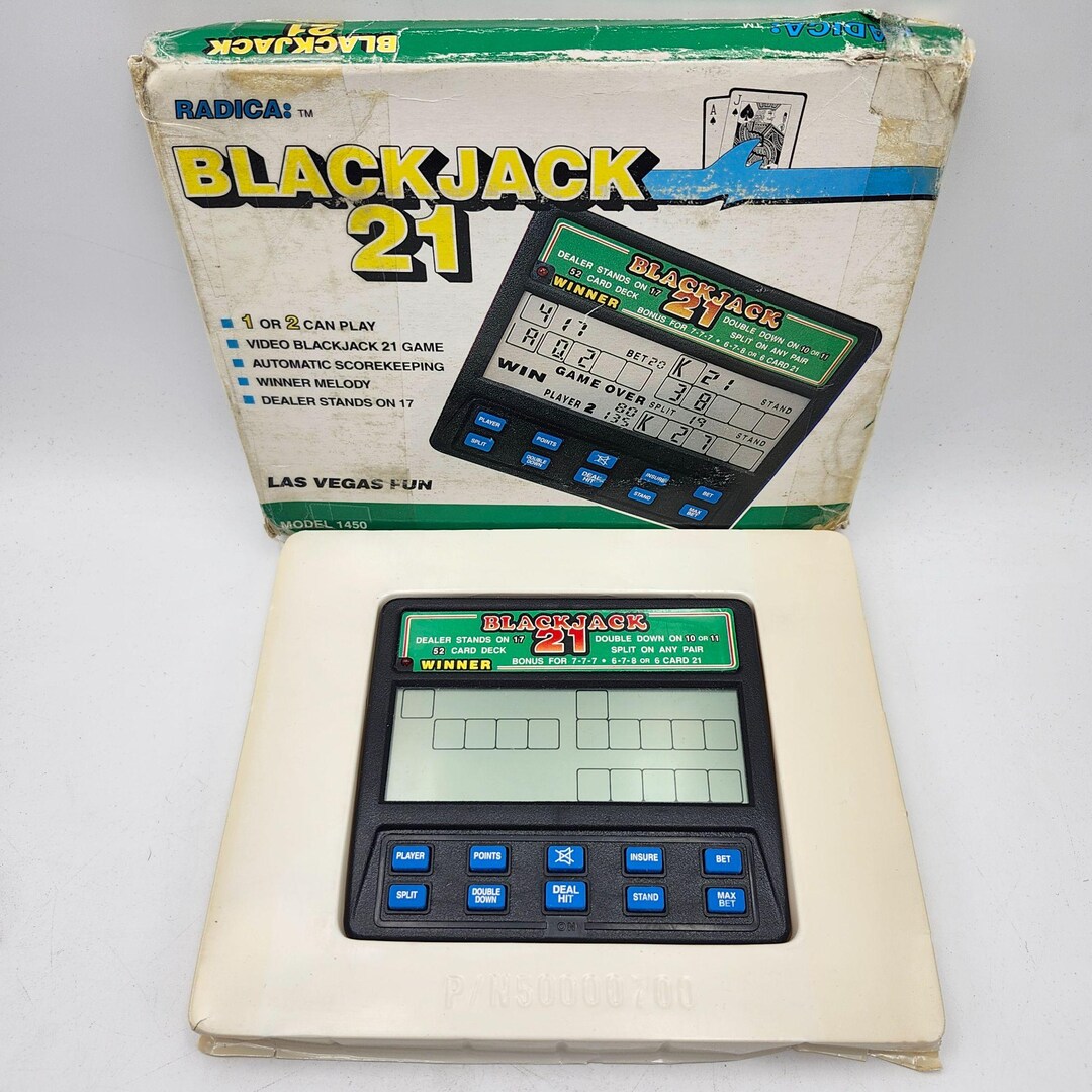 Radica Blackjack 21 Handheld Electronic Game Model 1450 Vintage New ...