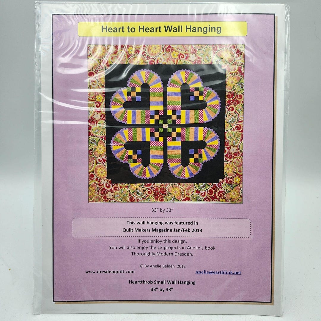Dresden Quilt Heart to Heart Wall Hanging Pattern Anelie Belden 33in X ...
