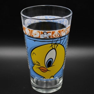 Tweety Bird Winking 16oz Pint Glass Looney Tunes Strip Sylvester ...