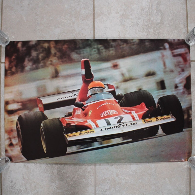 Niki Lauda 1974 Ferrari 312T F1 Formula 1 Racing Poster Out of Print - Etsy