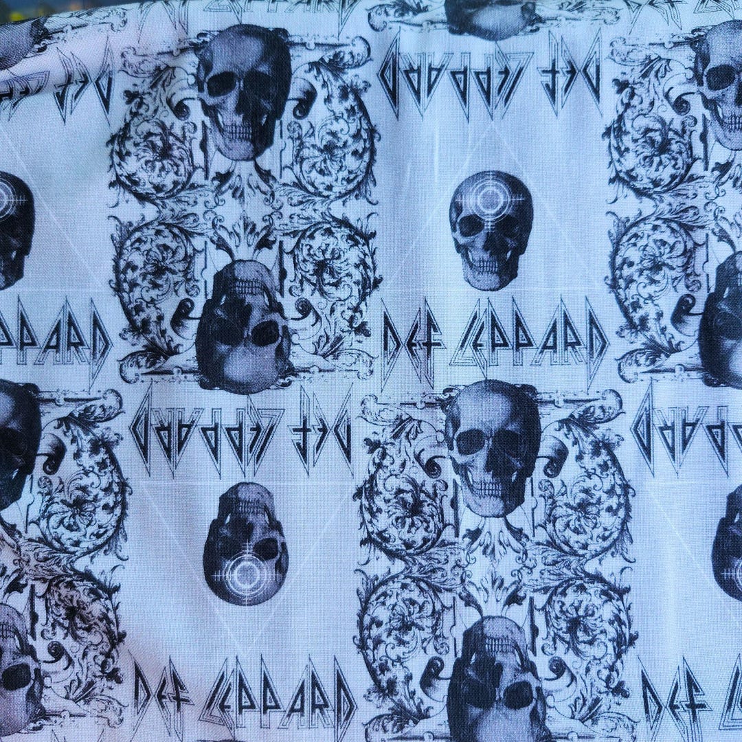 Def Leppard Skull and Logo Themed Fabric by the Yard 44in X 36in - Etsy
